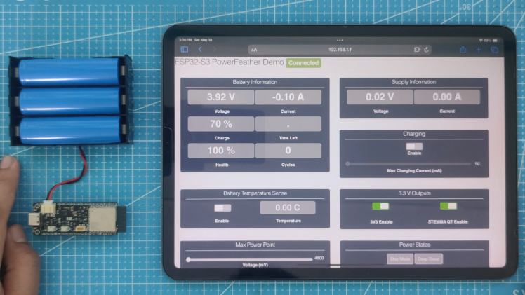 Esp32-s3 Powerfeather Demonstrations