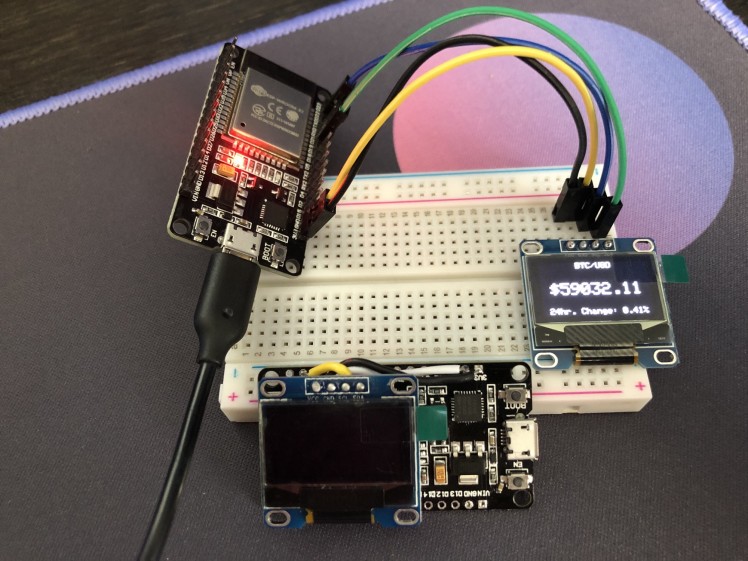 Esp32 Based Bitcoin Ticker